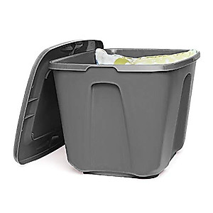 HOMZ Multipurpose 18 Gallon Stackable Plastic Storage Container Tote Bin with Secure Snap-On Lid for Home and Office Organization, Grey