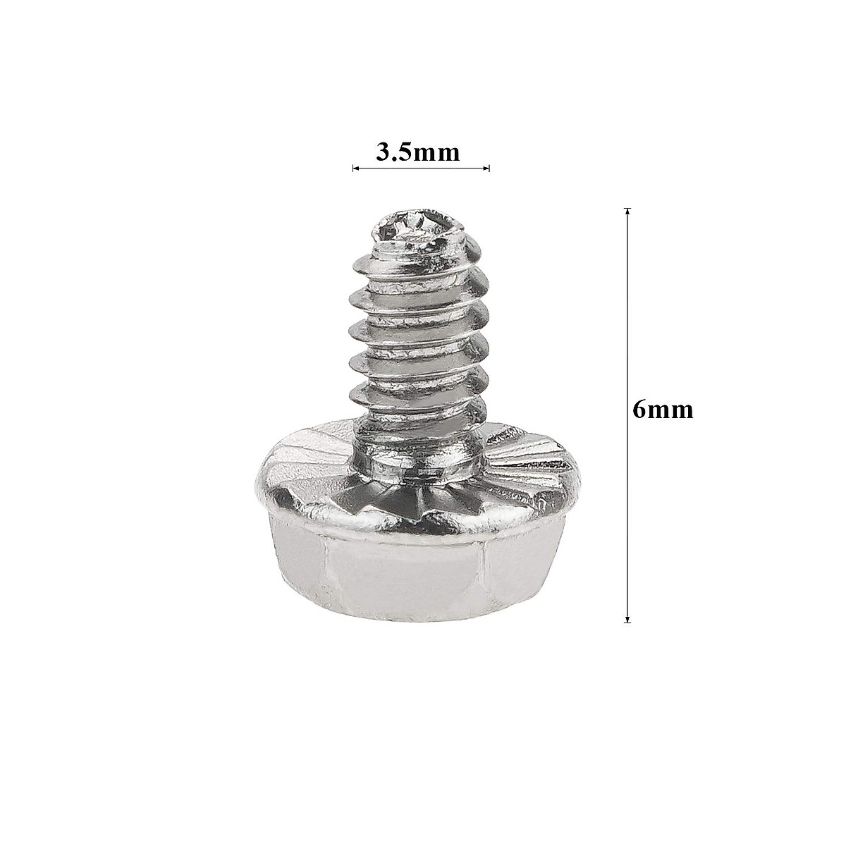 Favordrory Toothed Hex 6/32 Screw 6# -32Computer PC Case Hard Drive Motherboard Mounting Screws, 100 PCS