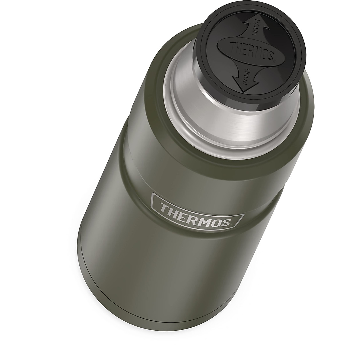 Thermos Stainless King Vacuum-Insulated Compact Bottle, 16 Ounce, Army Green