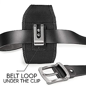 Agoz iPhone 12 Mini Holster, Rugged Cell Phone Holder Belt Clip Case Pouch for Apple iPhone 12 Mini (Fits with Otterbox/Lifeproof/Battery Cover) (Black)