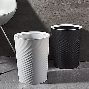 HOLTPHILI Small Trash Can 1.8 Gallon Wastebasket with Pressure Ring for Narrow Spaces Bathroom Bedroom, White 2 Pack