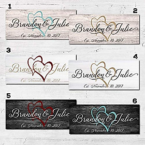 Family Established Wood Sign Personalized Wedding or Anniversary Gift