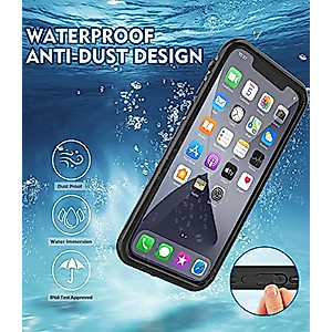 Diverbox iPhone X/XS Waterproof Case - Full Body Shockproof Cover with Built-in Screen Protector, 5.8 Inch (Black/Clear)