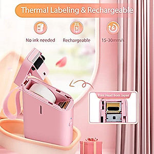 JADENS Bluetooth Shipping Label Printer & Label Maker Machine with Tape
