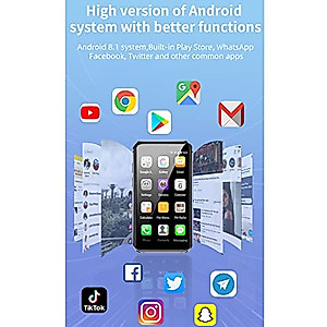 i14 Mini Smartphone 3.0 Inches Display Screen Android 8.1 Quad Core Dual SIM 2GB RAM 32GB ROM 1100mAh 5.0MP with Google Play Store Whatsapp Backup Cellphone (Black)