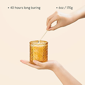 LA JOLIE MUSE Sandalwood Scented Candle, Santal Himalayen Candle, Candles Gift for Women, Decorative Candles for Home Scented, Soy Candle 6 Oz 40 Hours Burn