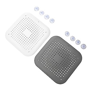 Bathtub Drain Cover,4 Sets Flat Silicone Sink Strainer with Suction Cups Prevents Clogging Flexible Shower Drain Cover for Kitchen Bathroom