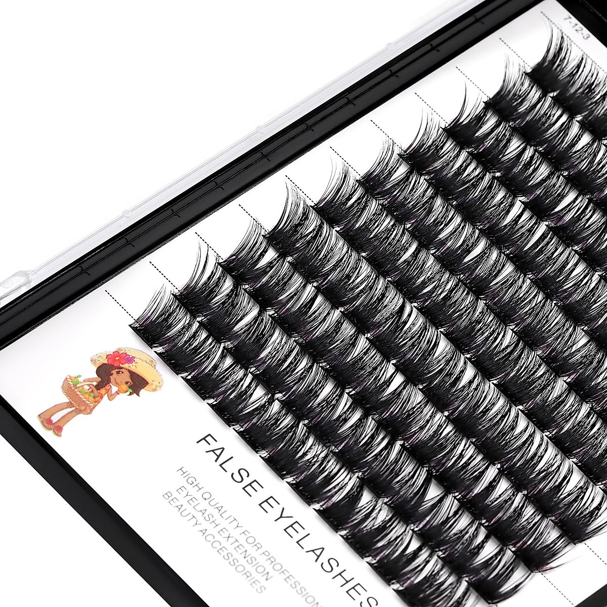 Vayator Wide Cluster D Curl Professional Makeup Individual Cluster Eyelashes Grafting Fake False Eyelashes Eyelash Extension Individual Eyelash (C#14mm)