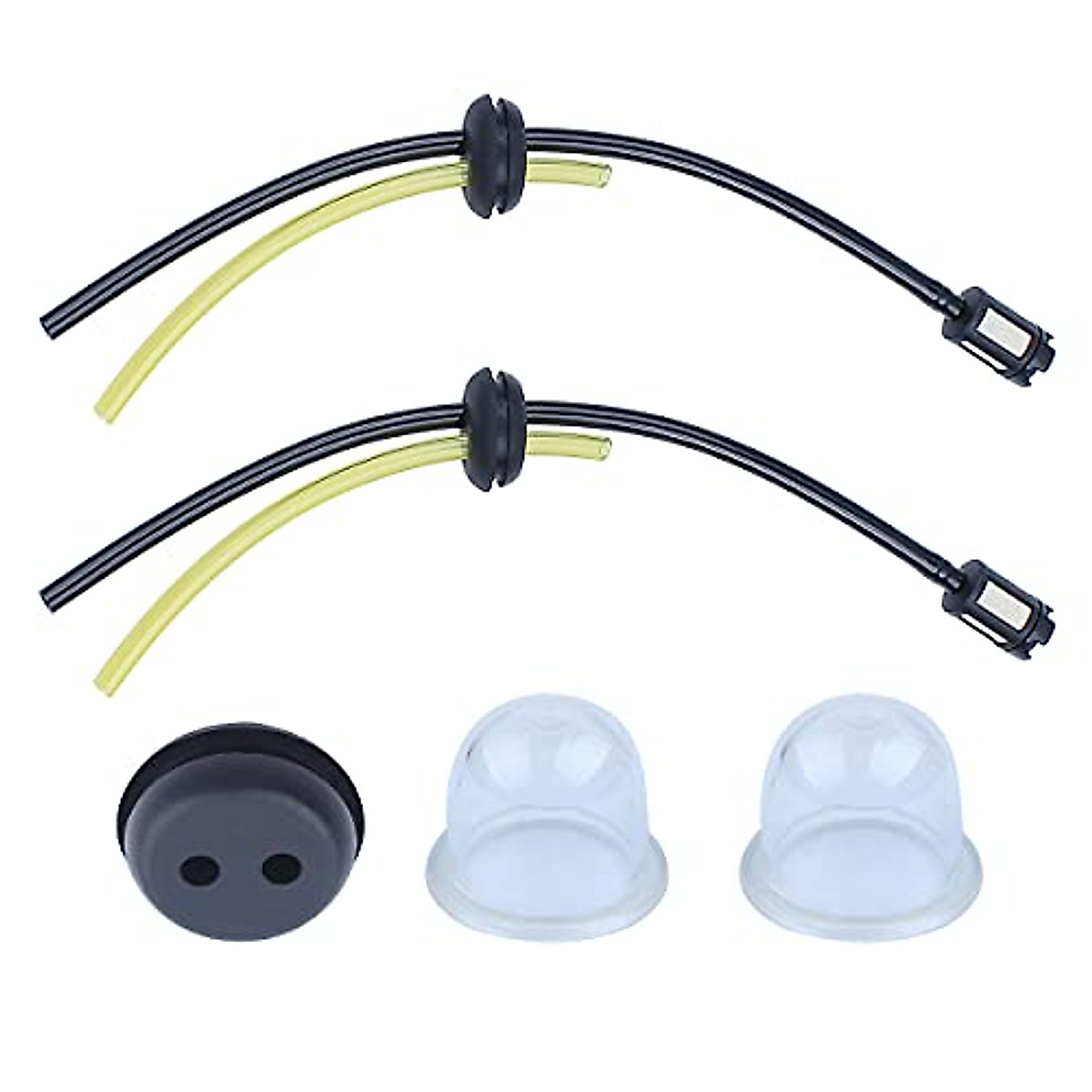 Adefol Fuel Line 2 Hole Grommet Assembly fit for Honda GX31 GX35 GX35NT GX22 GX25 GX25N GX25NT GX25T Replacement with Filter Primer Bulb Kit for Garden Engine Machine