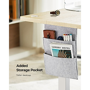 Marsail Electric Standing Desk, 40x24 Inch Adjustable Height Home Office Gaming Desk with 4 Memory Presets, Storage Bag, Stand-Up Desk for Computer Workstations. Headphone Hook,Cable Organizer