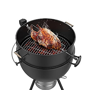 LS'BABQ 22.5 Inch Charcoal Kettle Rotisserie Kit for Weber 22 Inch and 22.5 Inch Kettle Grill, and Other Similar Size Grills,Heavy Duty Grill Rotisserie Kit for Cooking