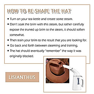 Lisianthus Women Classic Felt Fedora Wide Brim Hat with Belt Buckle A-Creamy