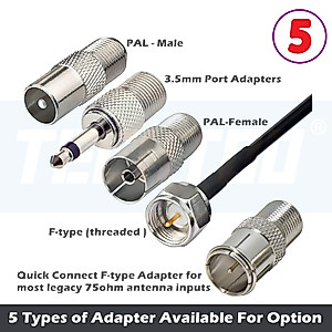 TECHTOO FM Radio Antenna FM Antenna Compatible for FM Radio Home Stereo Receiver AV Audio Video Home Theater Receiver Stereo Receiver of Pioneer Onkyo Yamaha Marantz Bose Wave Music System (Kit3)