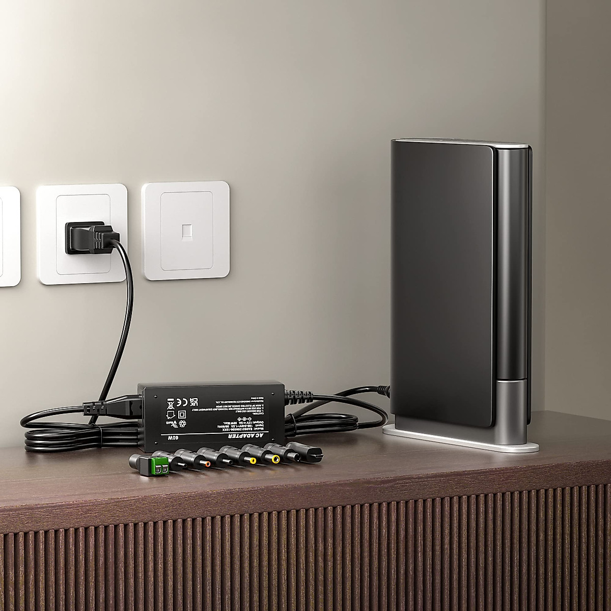 Basicvolt DC 12V 5A 1.5A 1.2A Power Supply, AC Adapter 100-220V to 12Volt 5Amp Replacement Cord Converter Transformer 5.5x2.1mm Plug for LED Strip Light DVD Player Security Cameras and 12VDC Devices