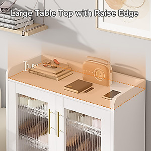 VECELO Shoe Cabinet Storage for Entryway, 4-Tier Free Standing Organizer with Doors and Shelves, Using for Hallway