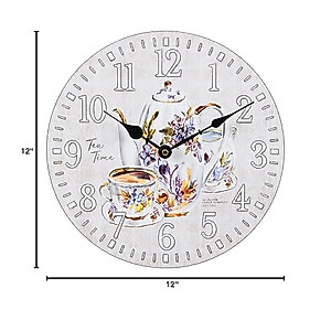 La Crosse Clock 404-2631T-INT 12 Inch Tea Time Quartz Wall Clock