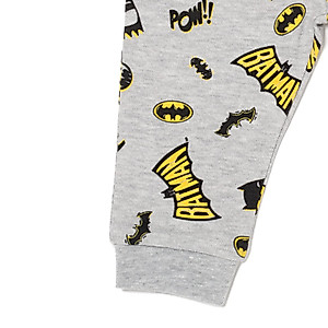 DC Comics Justice League Superman The Flash Batman Infant Baby Boys 3 Pack Jogger Pants Gray/Blue 18 Months