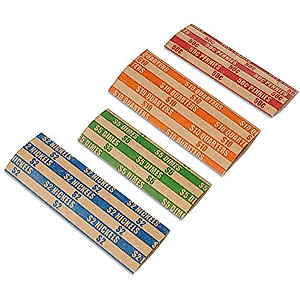 L LIKED 100 Assorted Bundle Flat Striped Coin Wrappers (100 Assorted)