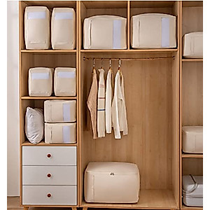 CRSUSUKJ Storage Bags,3 Pack Clothes Storage,Foldable Blanket Storage Bags with Reinforced Handle Thick Fabric for Organizing Bedroom,Clothing, Closet, Blankets, Bedding