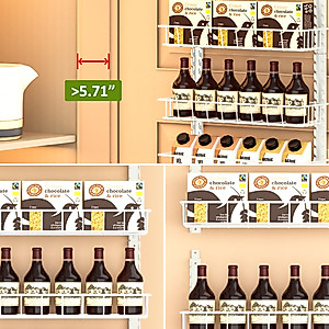 Churboro Over the Door Pantry Organizer Rack with 9 Adjustable Baskets, 9 Tiers Dual-use Hanging or Wall Mount Spice Rack Organizer, White