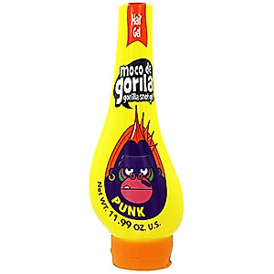 Moco de Gorila Punk, Hair Styling Gel, Reactivate with water, Long-lasting Hold, 3-Pack of 11.99 Oz Each, 3 Squeezable Bottles.