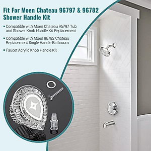 Shower Knob Handle Kit for Chateau Collection, Replacement Shower Knob Handle Compatible with Moen 96782/96791/96797/98039 Faucet Handle Kit, Fits for Moen Chateau Tub and Shower/Bathroom Sinks