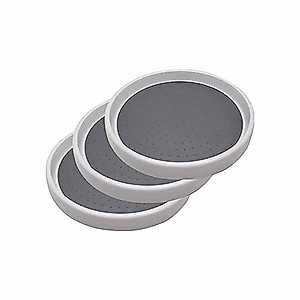 3 Pack Lazy Susan Organizer Turntable (10 inches) - Rotating Spice Rack for Kitchen Cabinet Pantry Fridge Bathroom Vanity Countertop & Under Sink Organization - Non-Skid Round Spinning Spice Storage