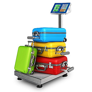 Giantex 660lbs Weight Computing Digital Scale Floor Platform Scale for Weighing Luggage Package Shipping Mailing Postal Scale with Accurate LB/KG Price Calculator, High-Definition Displa (Silver)