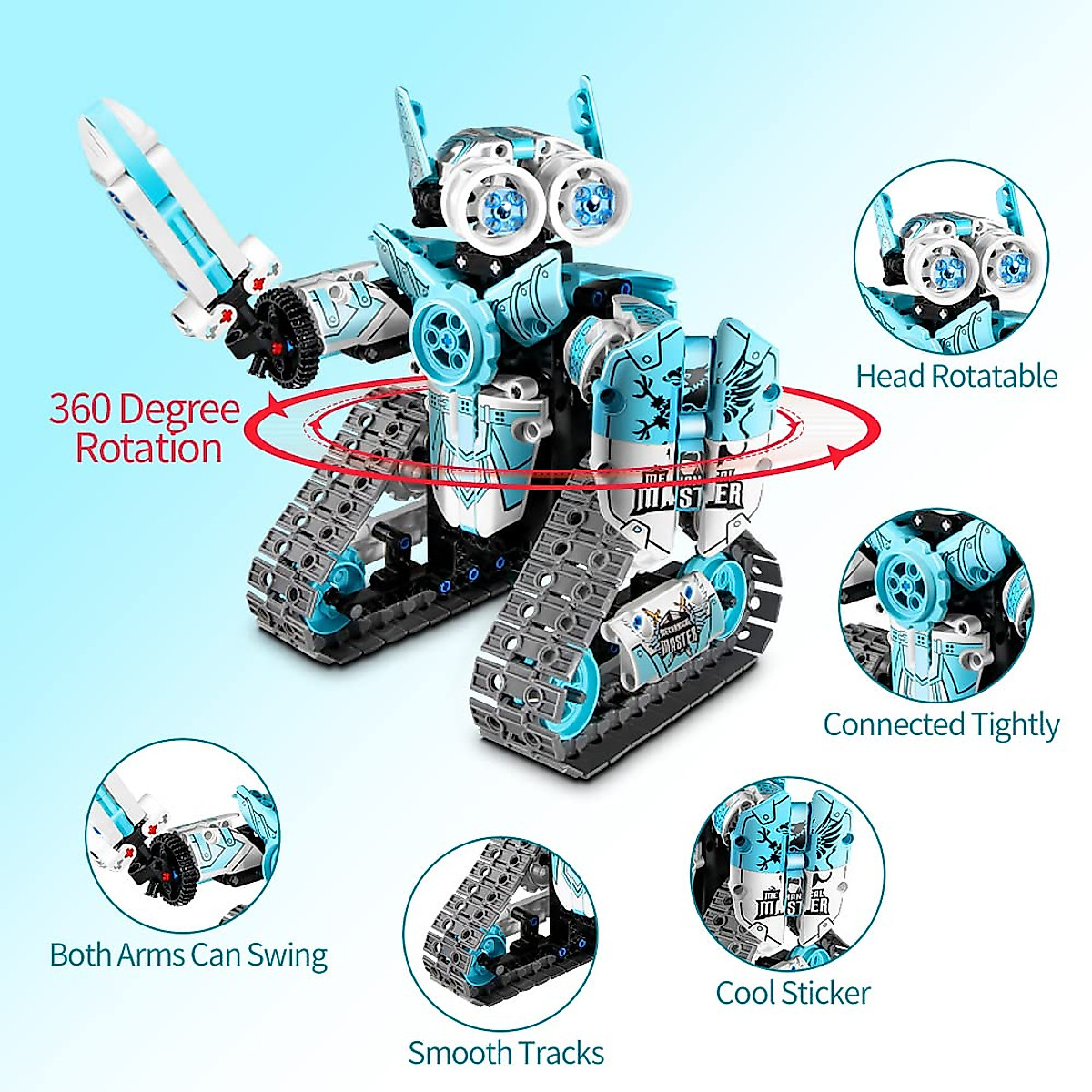 PinkBee Robot Toys Building Blocks Set 3-in-1 APP Remote Control Truck Tank Stem Projects Science Kits for Kids 6 7 8 9 10 Age 8-12 Year Old Boys Compatible with Lego (398 Pcs)