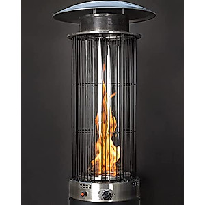 Golden Flame Resort Model 40,000 BTU Round Spiral-Flame Glass Tube Patio Heater with Rich-Mocha Finish (Propane)
