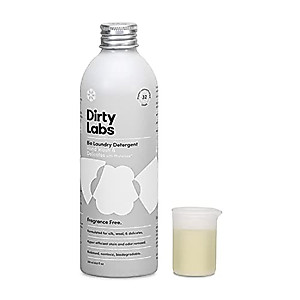 Dirty Labs | Hand Wash and Delicates | Scent Free | 32 Loads (8.6 fl oz) | Bio Enzyme Liquid Laundry Detergent | For Fine Silks, Wools, Handwash Garments | Hyper-Concentrated | Non Toxic, Biodegradable | Stain & Odor Removal