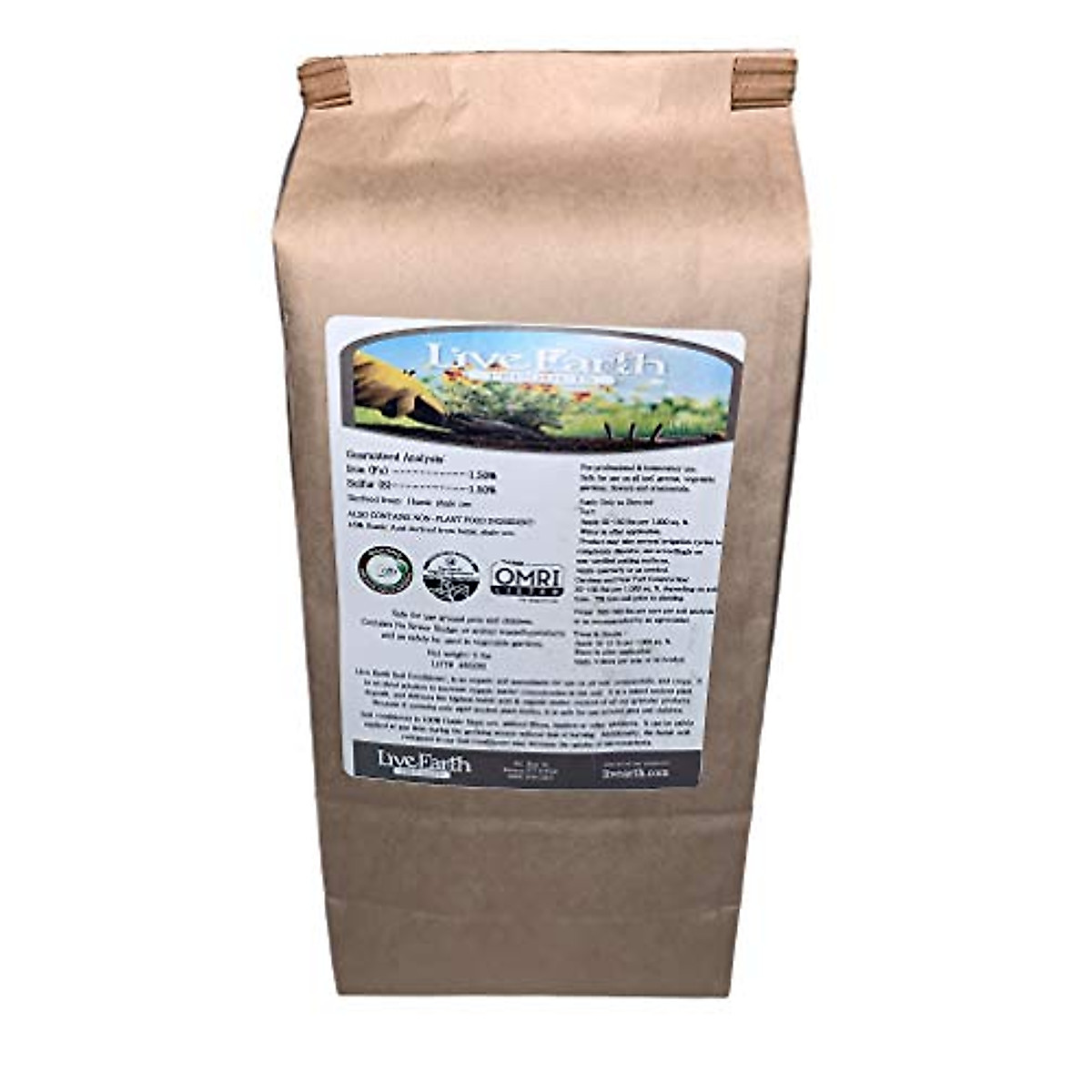 Live Earth Products Organic Soil Conditioner Granules - All Natural Humate Product with Humic Acid and Fulvic Acid for Lawn, Vegetable Garden, Trees, Shrubs, and Flowers - 15 lbs, (Three 5-Pound Bags)