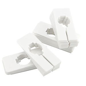 SHEUTSAN 100 PCS 12.5 x 5cm Plastic Clothing Rack Dividers, Rectangular Clothing Size Dividers, White Closet Dividers for Closet, Cloth Store, Department Stores