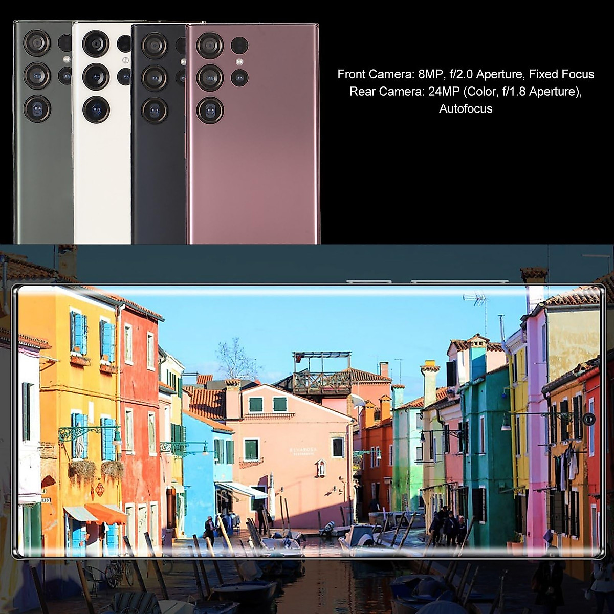 6.8 Inch Incell Super HD Screen Cell Phone, 9000mAh Battery with HiFiEarphones, 5GHz WiFi, 3G 2G Network Compatibility (White)