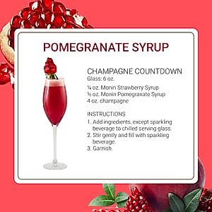 Monin - Pomegranate Syrup, Tart and Sweet, Great for Cocktails and Teas, Gluten-Free, Non-GMO (1 Liter)