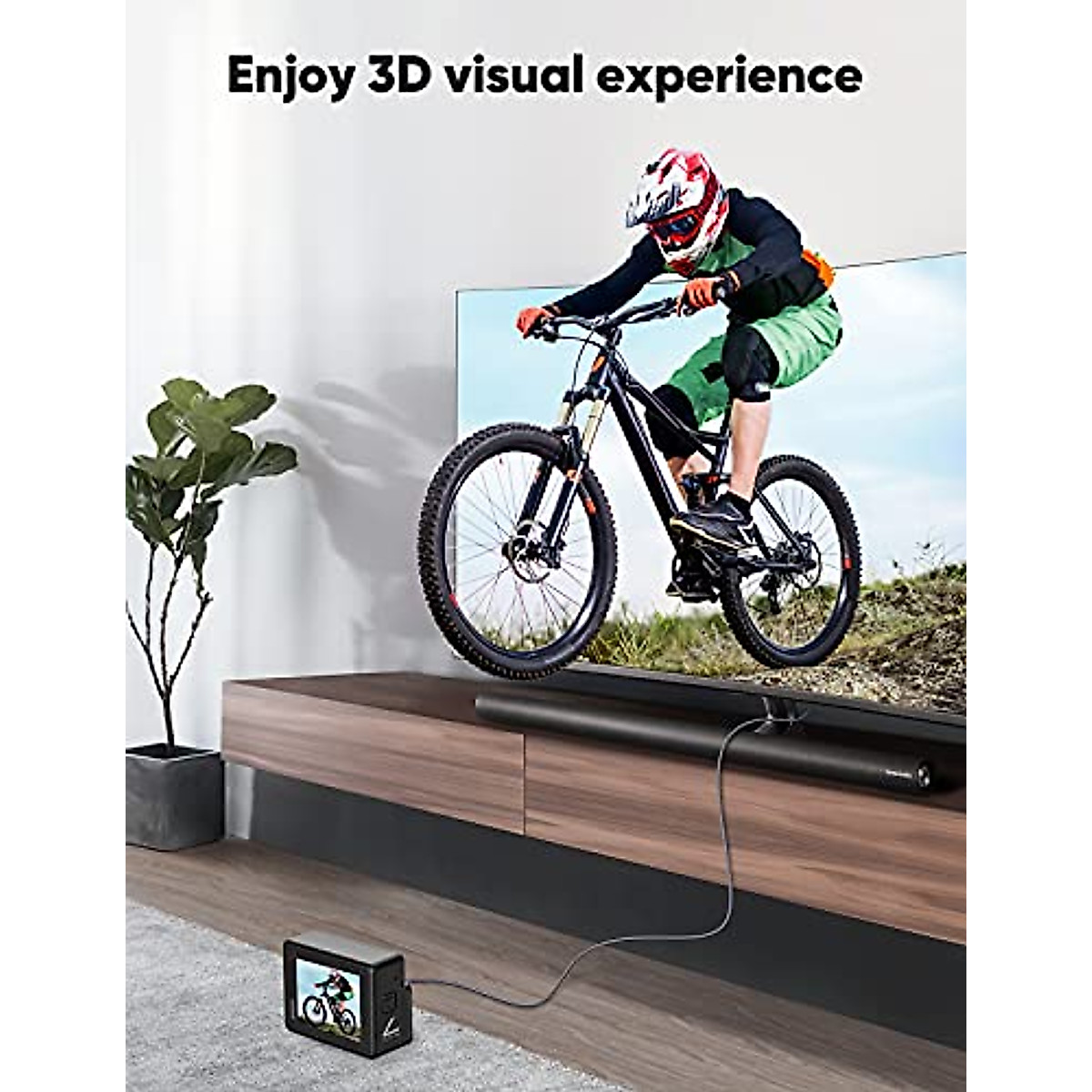 oldboytech 4K Micro HDMI to HDMI Cable Adapter, Exclusive Aluminum Alloy Shell/Nylon Braid/Gold-Plated (Male to Male) 4K/8K/60HZ/3D Grey Compatible with Hero, Sport Camera 6FT