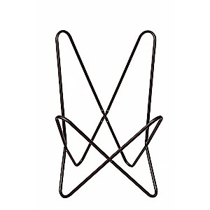 Classy Handmade Dark Brown Leather Butterfly Chair Living Room- Side Hand Stich Leather Chair-Handmade with Powder Coated Folding Black Iron Frame (Cover with Folding Frame)