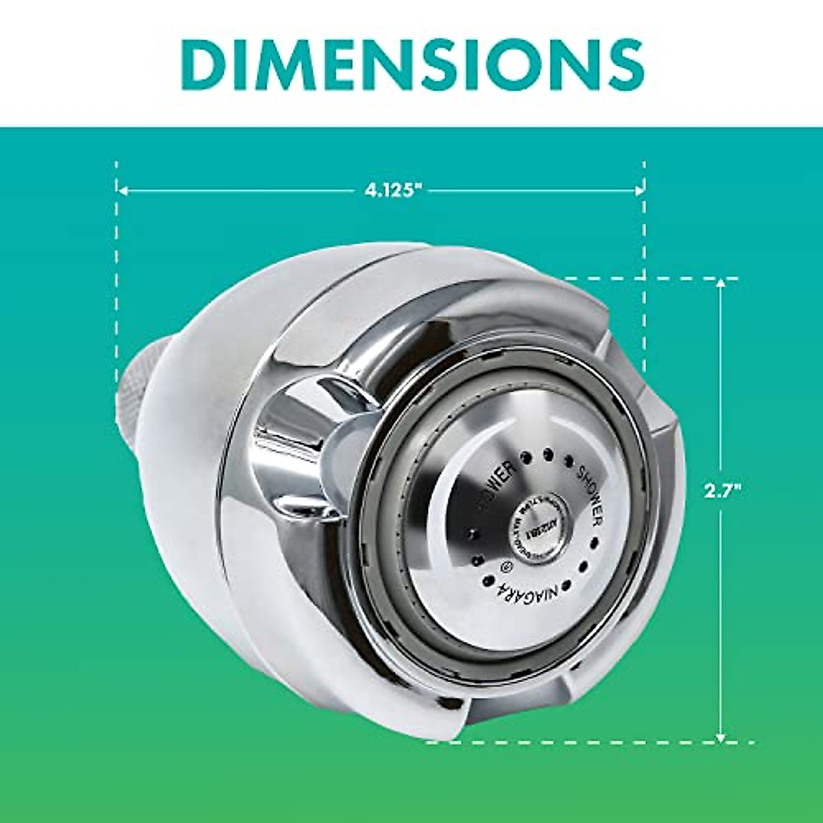 Niagara Conservation N2917CH Earth Spa 3-Spray with 1.75 GPM 2.7-in. Wall Mount Adjustable Fixed Shower Head in Chrome, 1-Pack | Bathroom Shower Head Sprayer with Pressure Compensation Technology