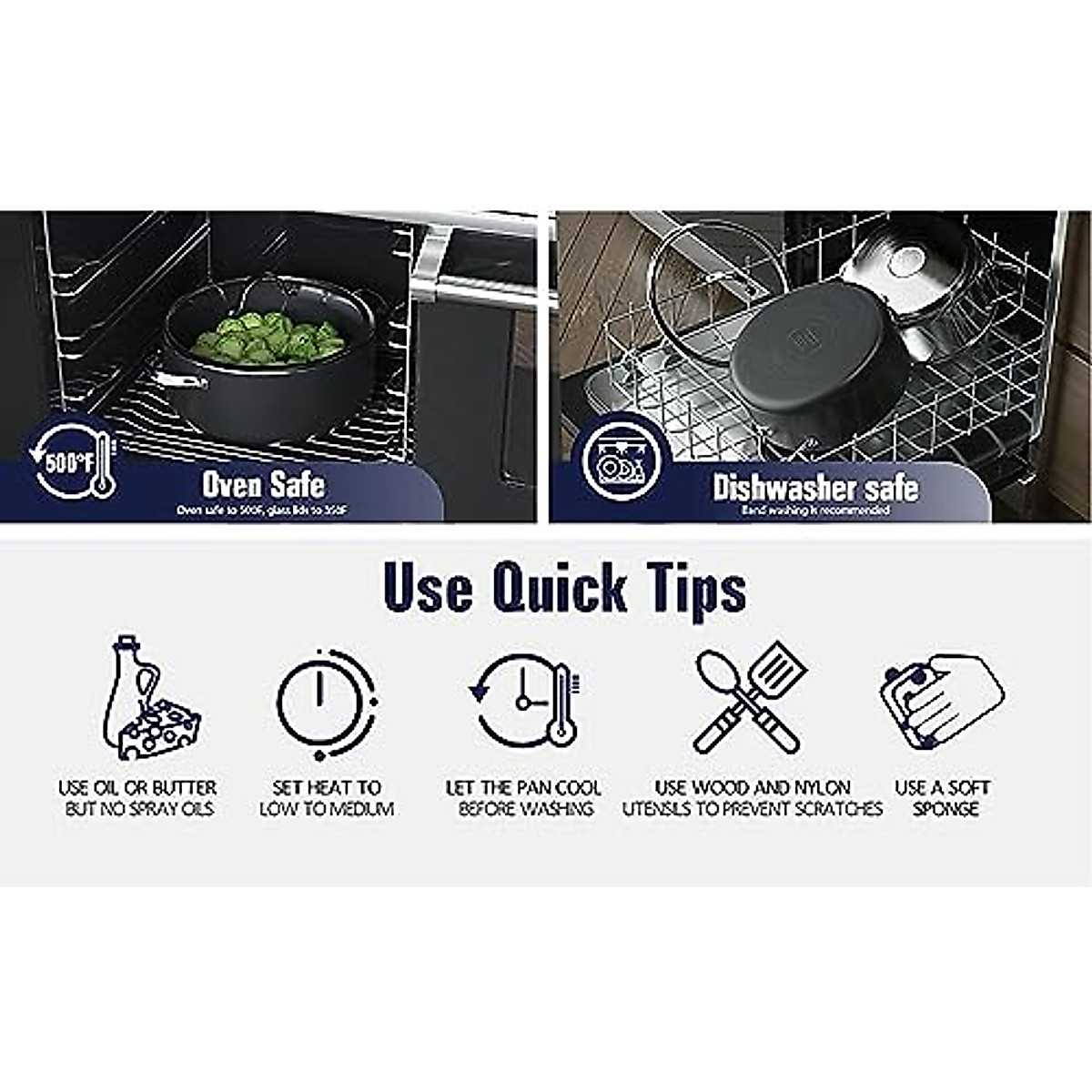 Cooks Standard 2-Quart Hard Anodized Nonstick Saucepan with Lid, Black