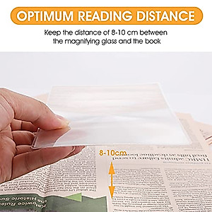Molain 3X Oversized Magnifier, 5 Pcs Full Page Magnifiers Large Fresnel Lens Magnifier Lenses Magnifying Loupe Reading Aid Helper- Best Magnifying for Reading Small Prints & Low Vision Seniors