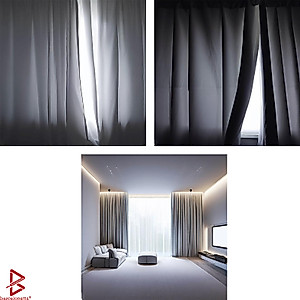Barcelonetta | Black Out Fabric | 3 Pass Rated, Blocks 99% Light Ray | 58" Wide | Echo Deadening | Drapery, Lining (Black, 2 Yard)