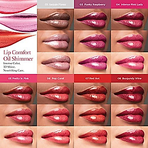 Clarins Lip Comfort Oil Shimmer | Smoothes, Comforts, Hydrates and Protects Lips | Bold, High Shimmer Finish | Intense Color Payoff | Visibly Fuller Lips | Contains Plant Oils With Skincare Benefits