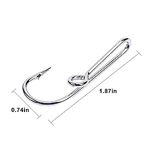 Goture 5Pcs Fish Hook Hat Clips High Carbon Steel Clasp Money Clips Cap Tie Pins Black/Silver