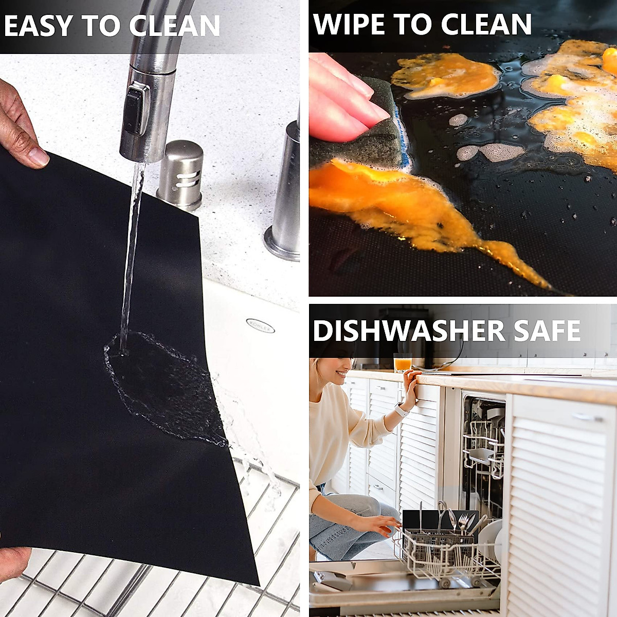 Oven Liners for Bottom of Oven 4 Pack Large Thick Heavy Duty Nonstick Teflon Oven Mat for Bottom of Electric Oven Gas Oven, Reusable Heat Resistant BPA and PFOA Free Oven Protector Liner,16x24 Inch