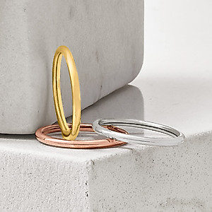 Ross-Simons 14kt Tri-Colored Gold Jewelry Set: 3 Polished Rings. Size 7