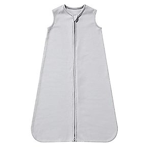 DaysU Cotton Baby Sleep Sack, Sleeveless Baby Sleeping Bag with Two-Way Zipper, Solid Color Baby Wearable Blanket for Newborn Baby Boys and Girls 18-24 Months, 1-Pack, Grey