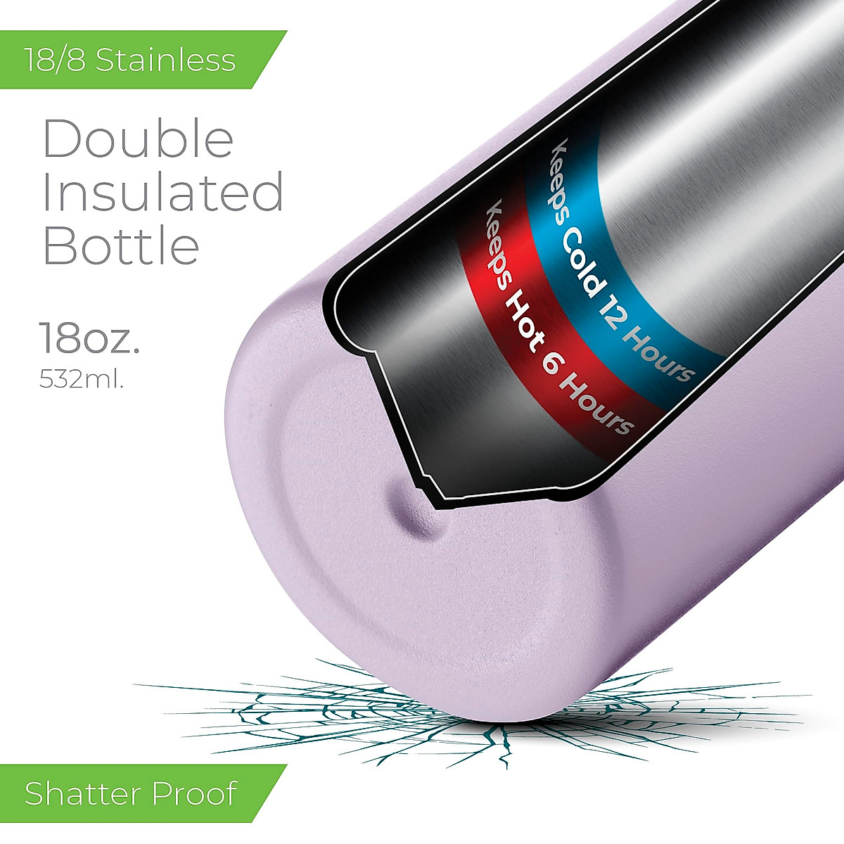 SIPX™ Triple-Insulated Tumblers - 18 Oz. Slim Modern Tumbler With Lid, insulated Cup Keeps Hot For 12 Hours, Stainless Steel Tumbler Made Of Sustainable Material, Coffee Travel Mug (Purple)