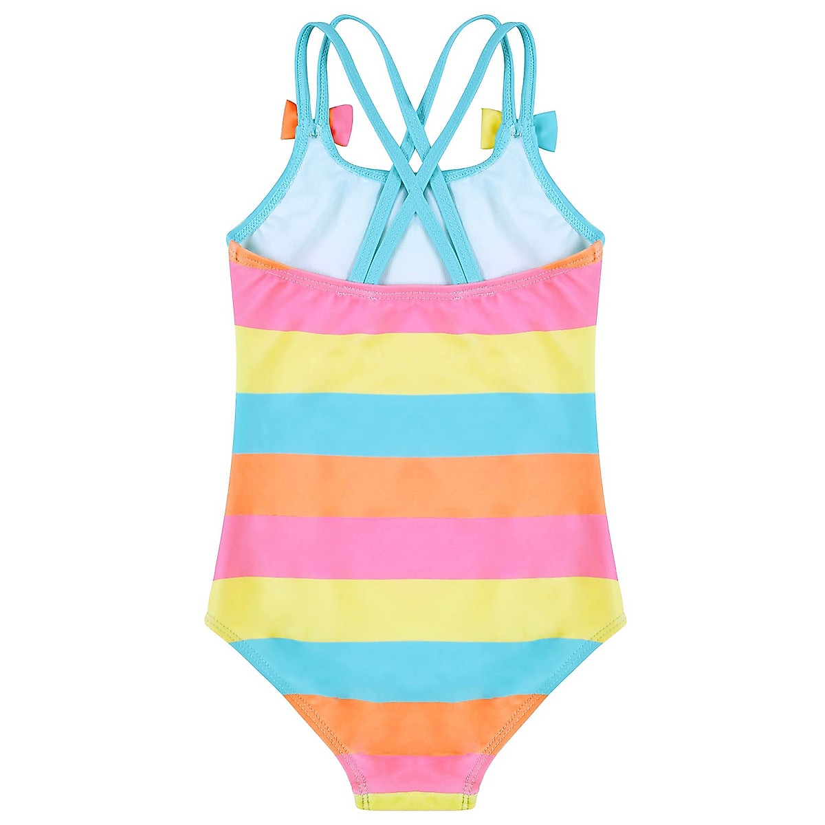 UONBOX Toddler Baby Girl Swimsuits One Piece Swimwear Cute Ruffled Bathing Suit Beachwear 6M-4T (24 Months, Pink Heart)