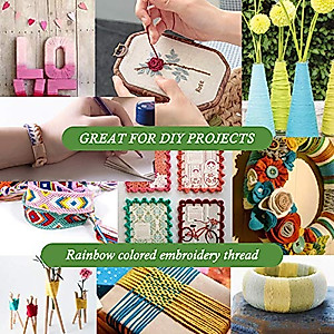 Rainbow Colors Embroidery Floss - Cross Stitch Threads - Friendship Bracelets Floss - Crafts Floss- Hand Embroidery Thread 25 Skeins Per Pack
