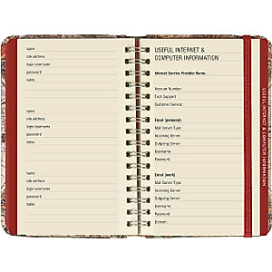 Old World Internet Address & Password Logbook (removable cover band for security)